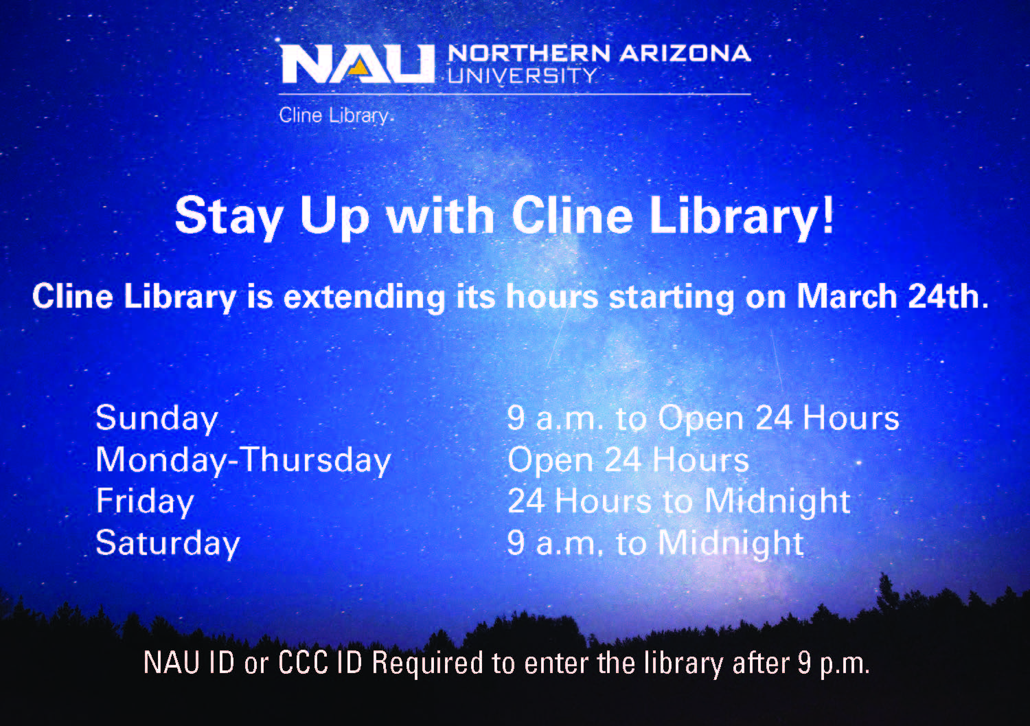 NAU’s Cline Library extends semester hours – The NAU Review